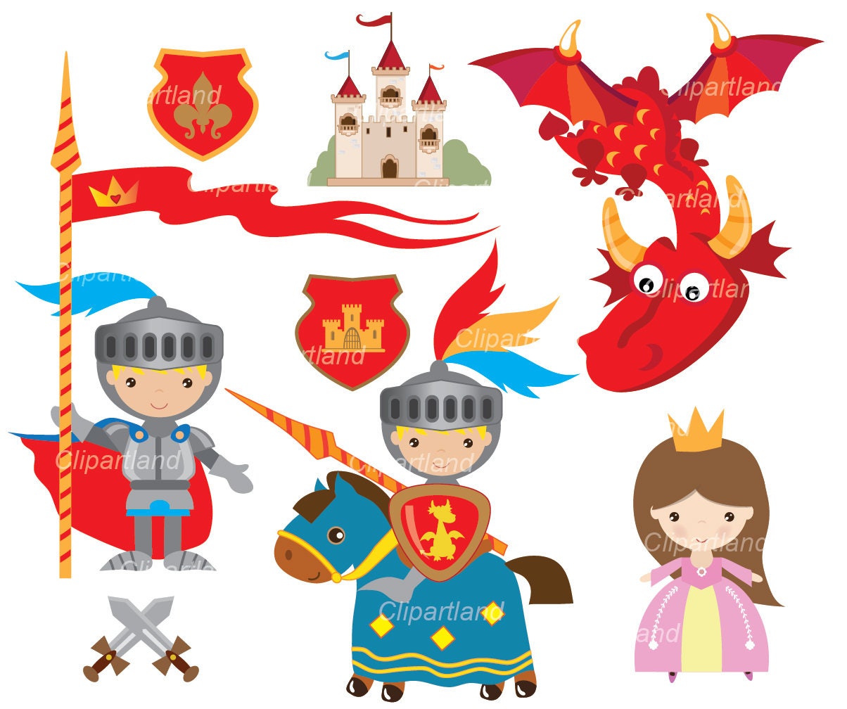 INSTANT Download. Knights, Princess and Dragon. Ck_34. Personal and ...
