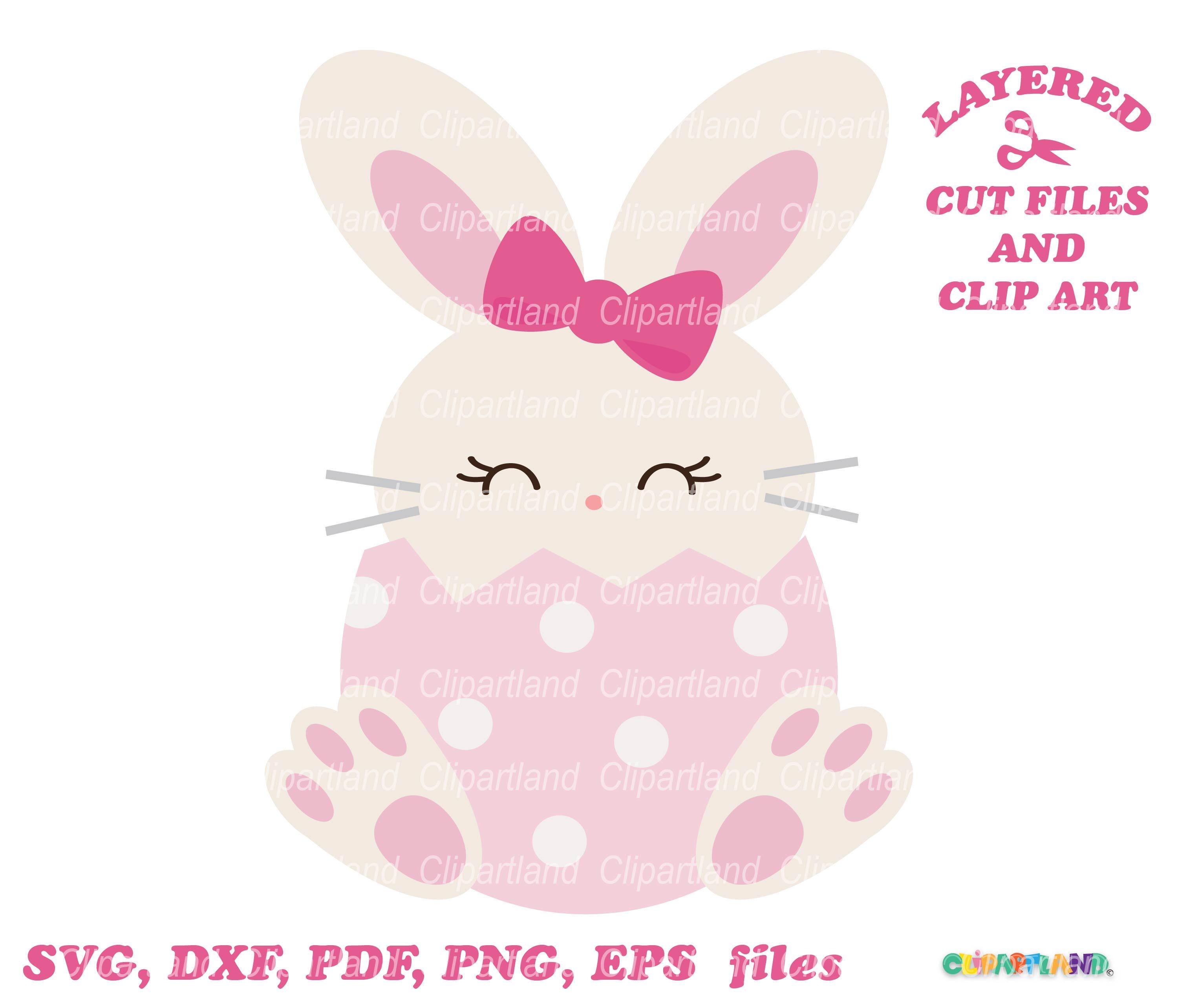 INSTANT Download. Easter Bunny Svg. Cute Little Peeking Bunny in Egg ...