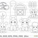 INSTANT Download. Farm Animals Digital Stamp Cut Files and Clip Art ...