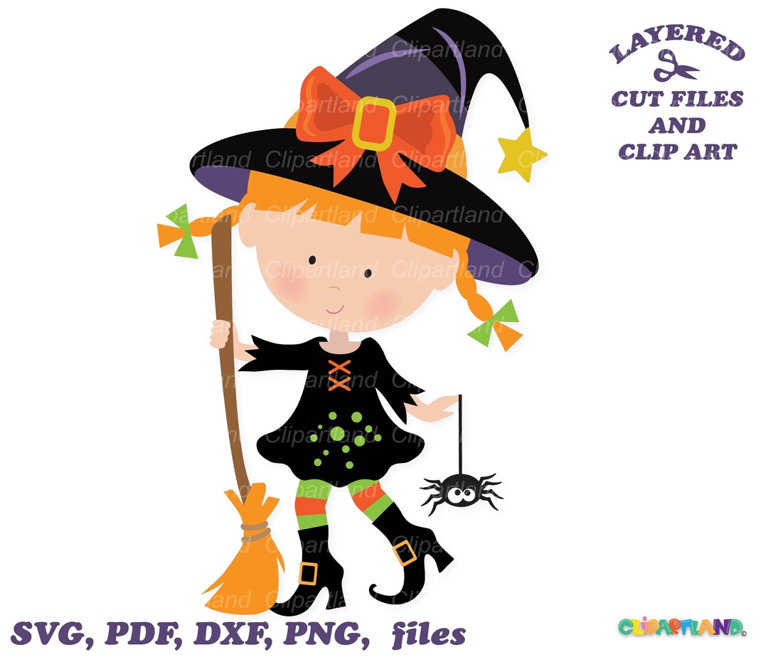 INSTANT Download. Cute Little Halloween Witch Cut File and Clip Art ...