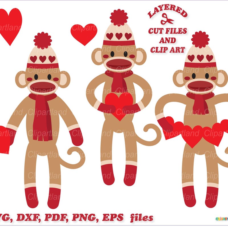 Sock Monkey Clip Art - Etsy