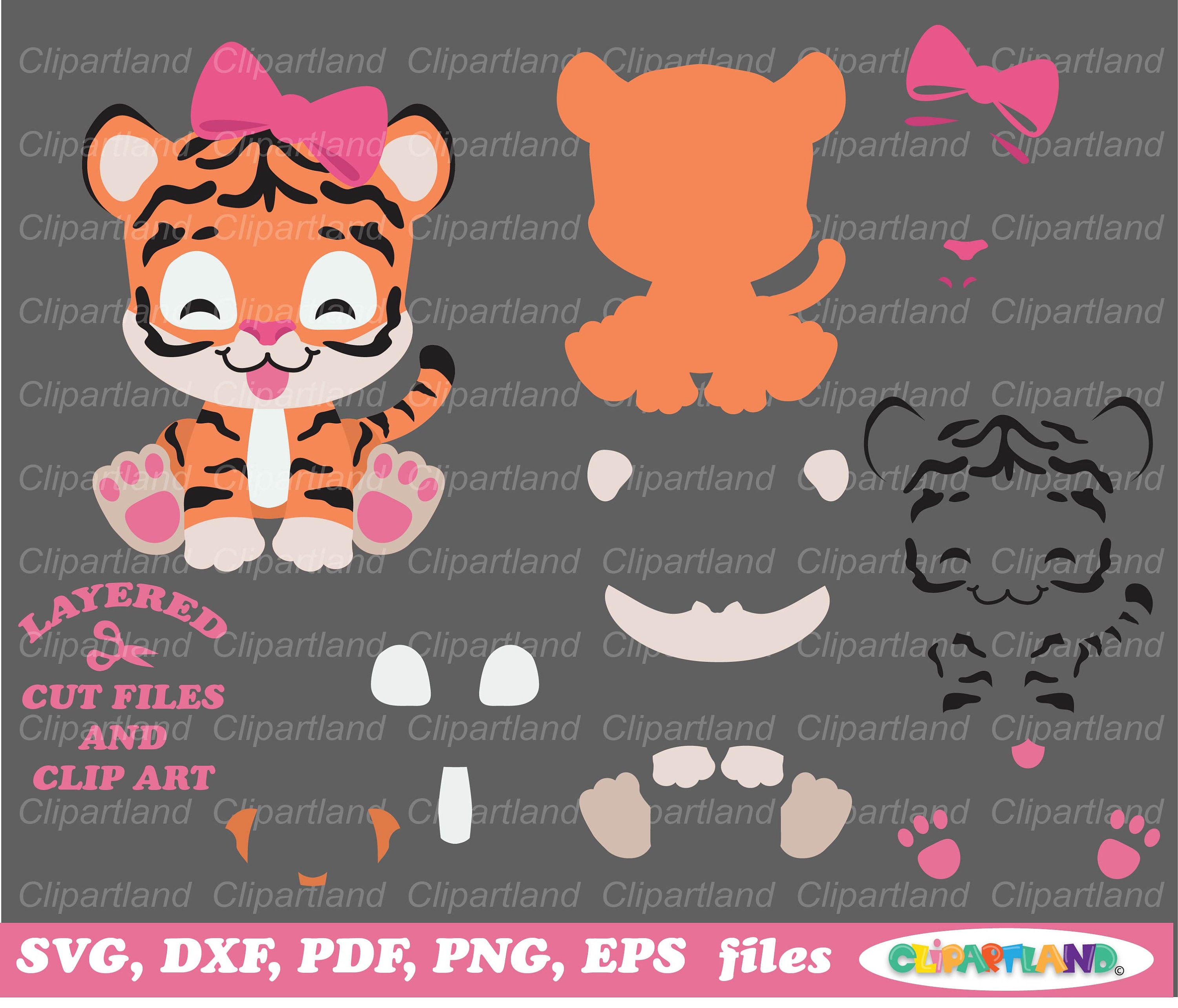 INSTANT Download. Cute Tiger Cub Girl Svg Dxf Cut Files and - Etsy