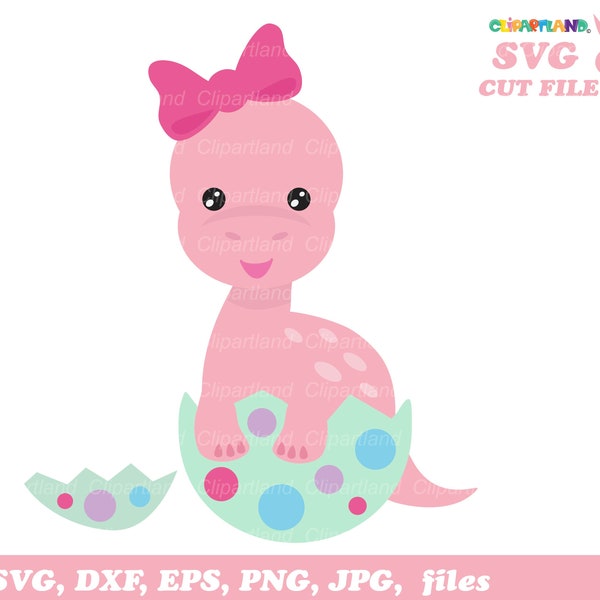 Girl Dinosaur Clip Art Commercial - Etsy
