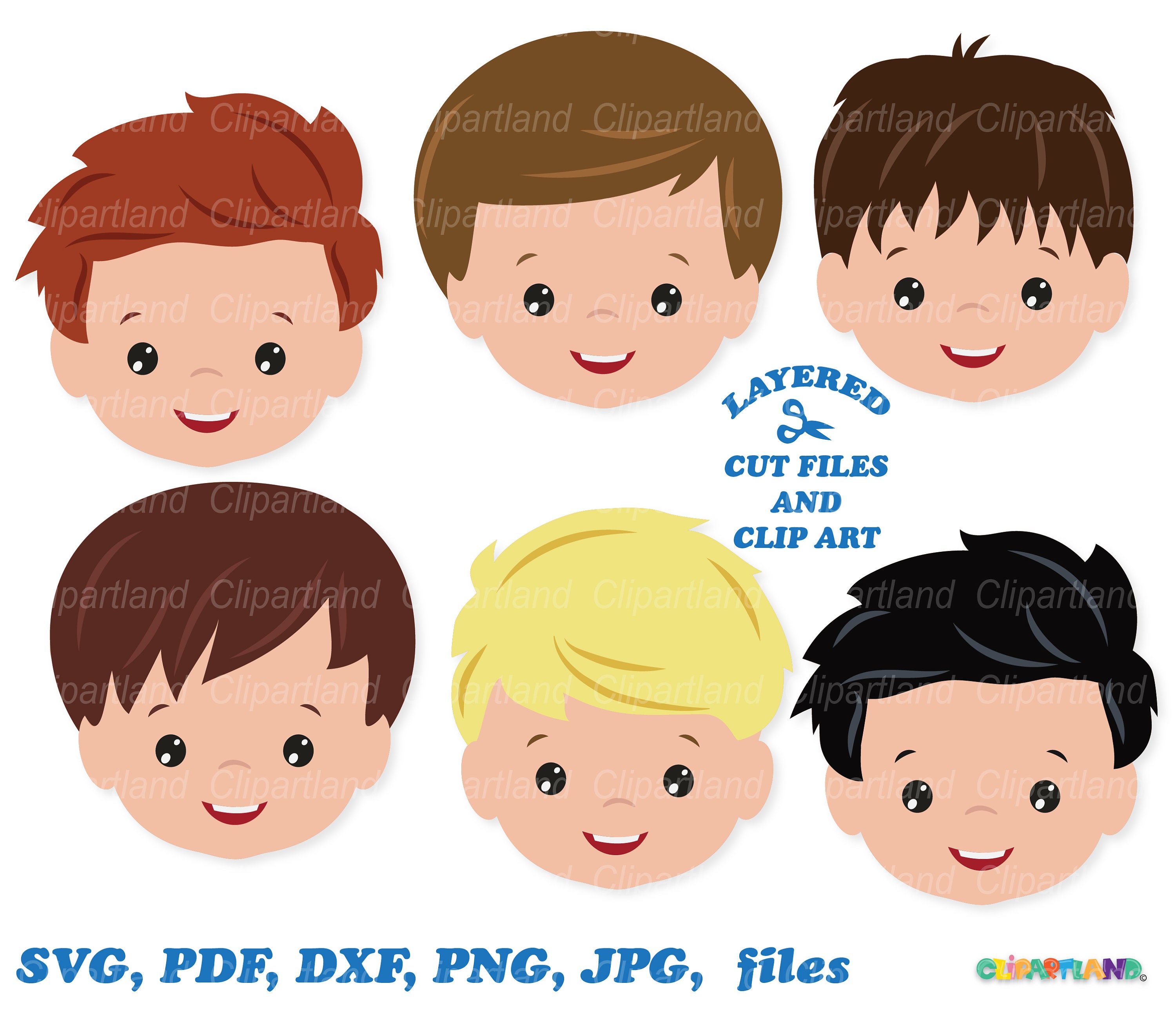 Boy And Girl Faces Clipart