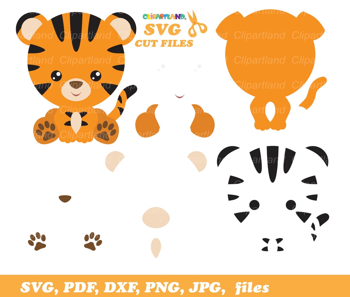 INSTANT Download. Funny Tiger Cub Layered Cut Files and Clip | Etsy