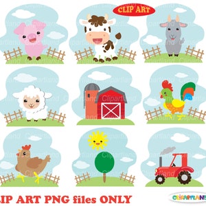 INSTANT Download. Farm Animal Clip Art. Cf_71_farm. Personal and ...