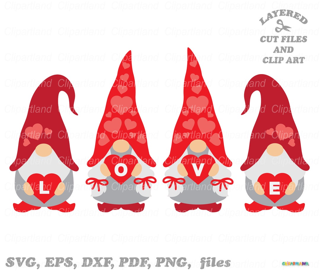 INSTANT Download. Cute Valentine Gnomes Svg Cut Files and Clip Art ...
