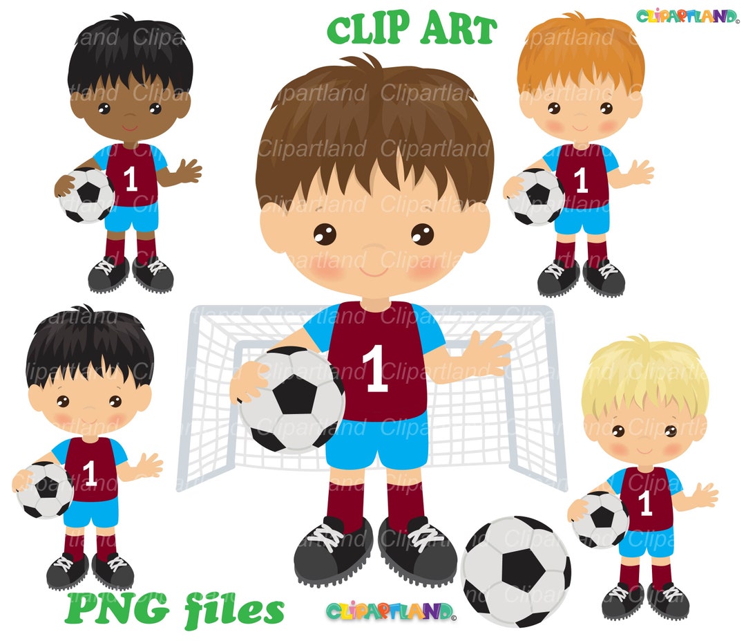 INSTANT Download. Soccer Player Boy Clip Art. Personal and Commercial ...
