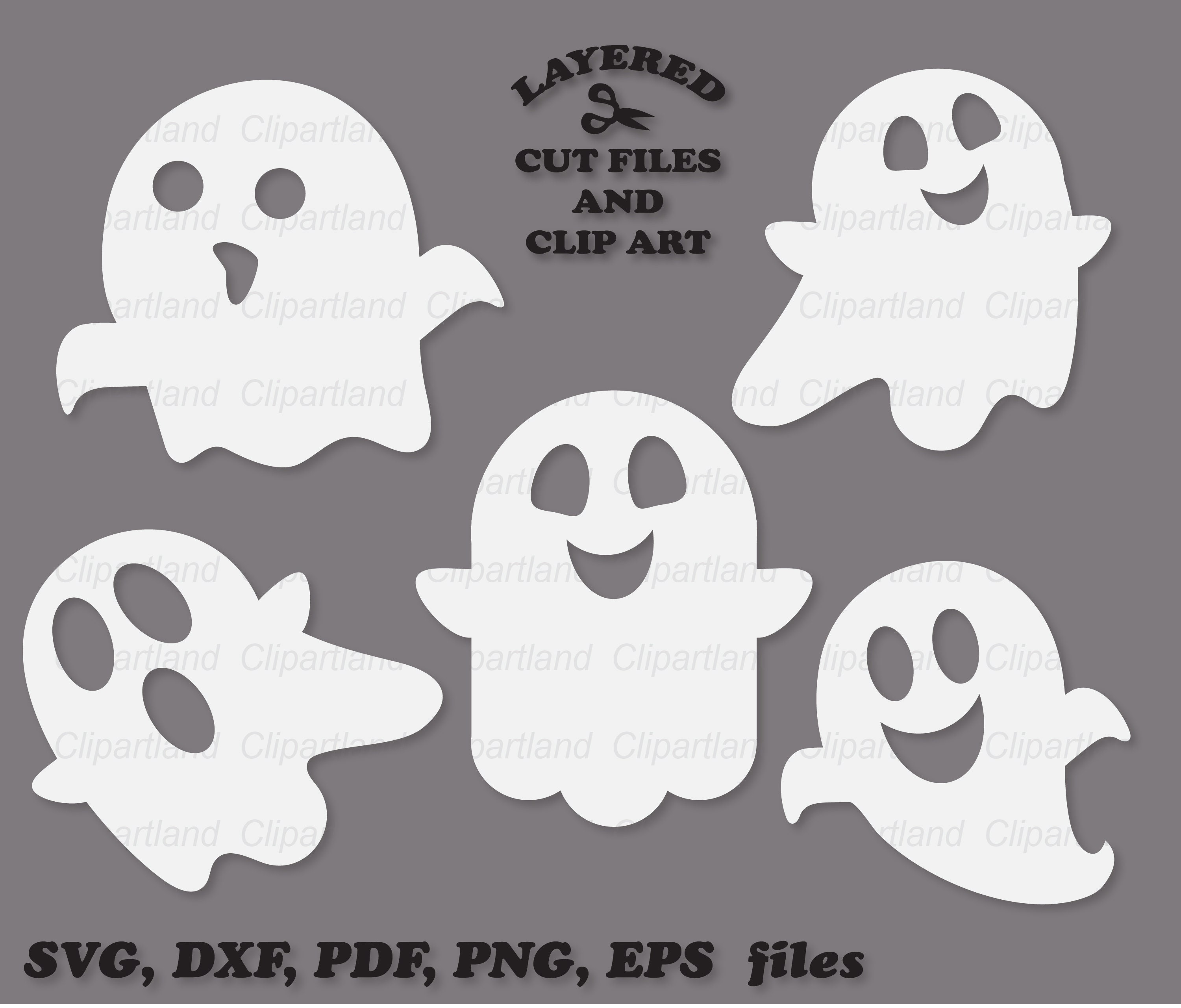 INSTANT Download. Halloween Ghost Svg Cut Files and Clip Art. - Etsy UK