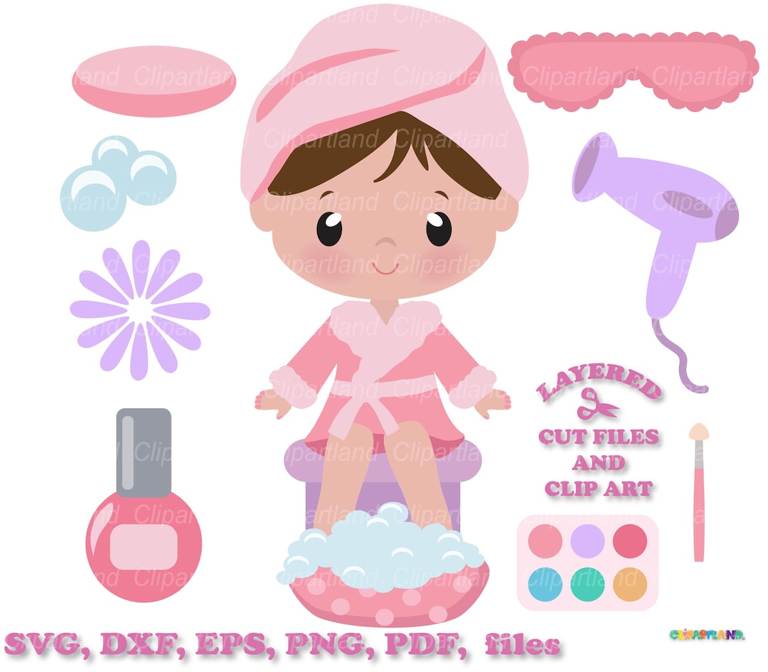 Spa Girl Clipart, Birthday Spa Party SVG Cut File (digital Download) - Etsy