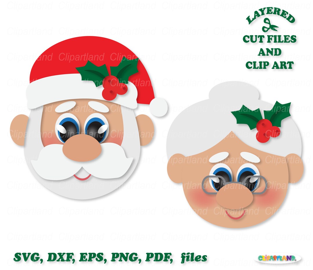 INSTANT Download. Cute Christmas Mr. and Mrs. Claus Svg Cut Files and ...