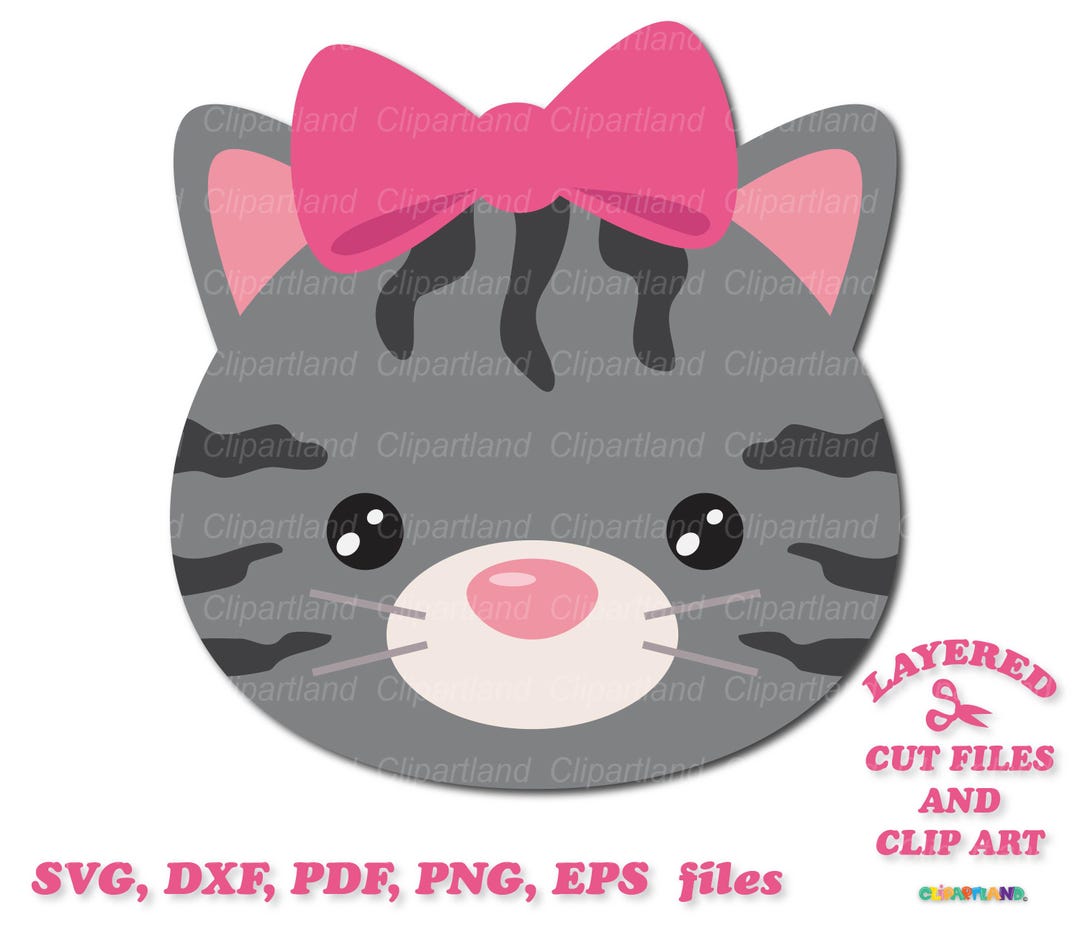 INSTANT Download. Cute Cat Face Svg Cut File and Clip Art. Personal and ...