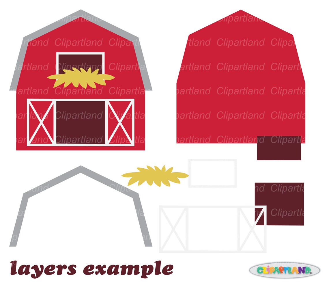 INSTANT Download. Old Red Barn Svg Cut File and Clip Art. - Etsy