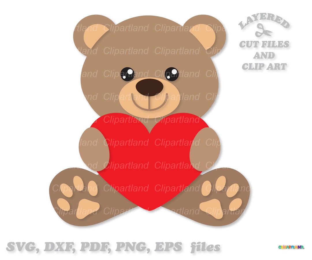 INSTANT Download. Sitting Valentine Teddy Bear Svg. Personal and ...