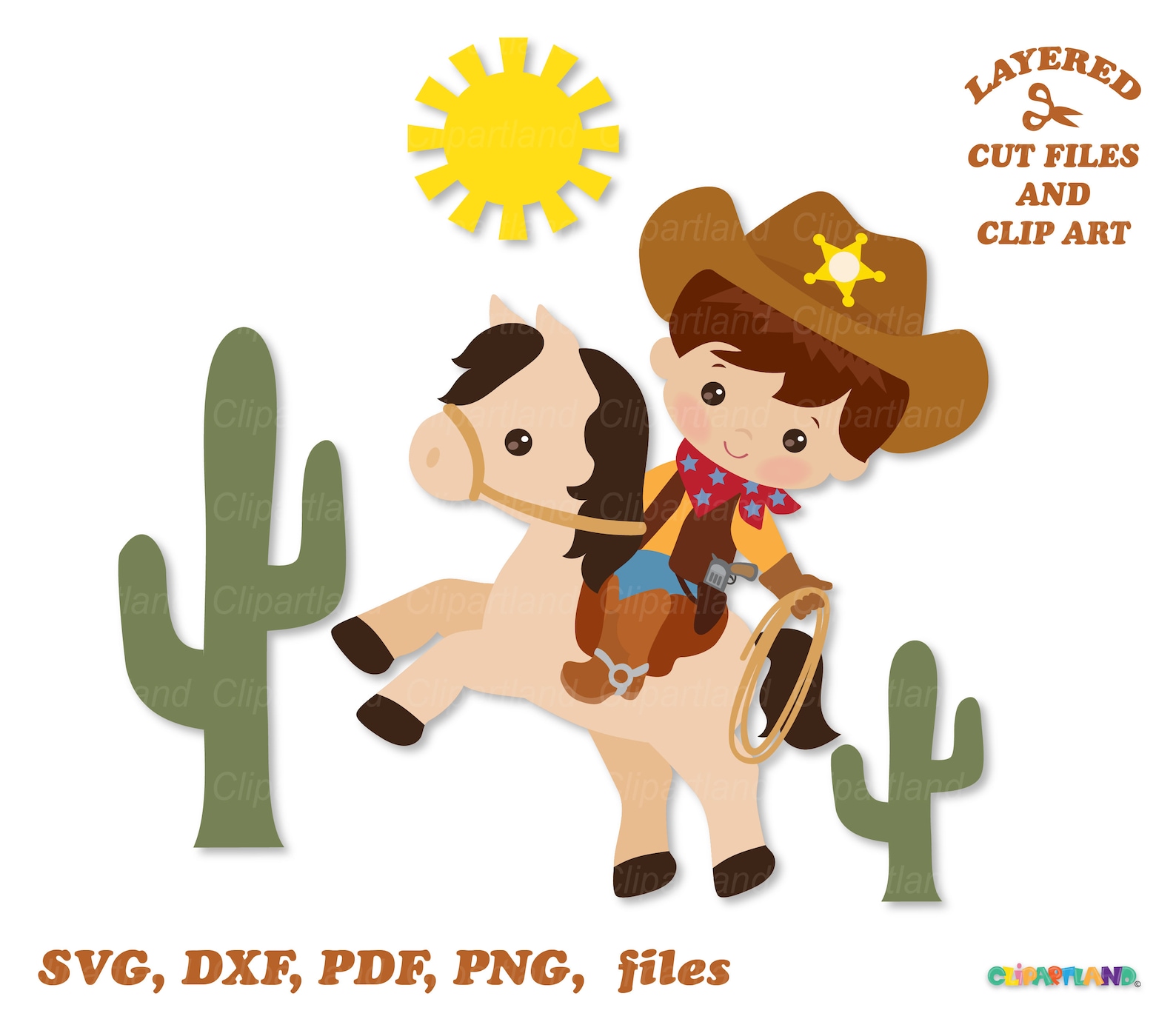 INSTANT Download. Cute Cowboy Cut File and Clip Art. Commercial License ...