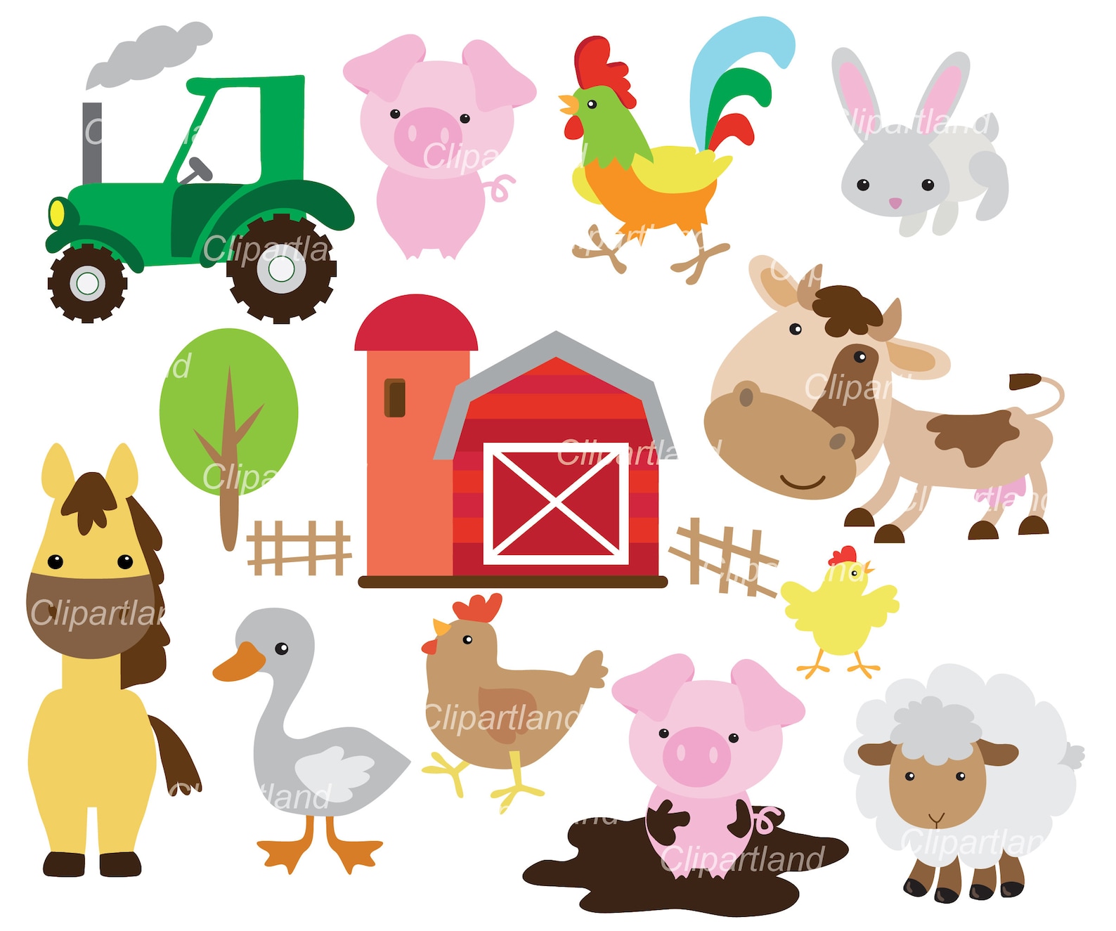 INSTANT Download. Farm Animals Clip Art. Cf_7. Personal and | Etsy