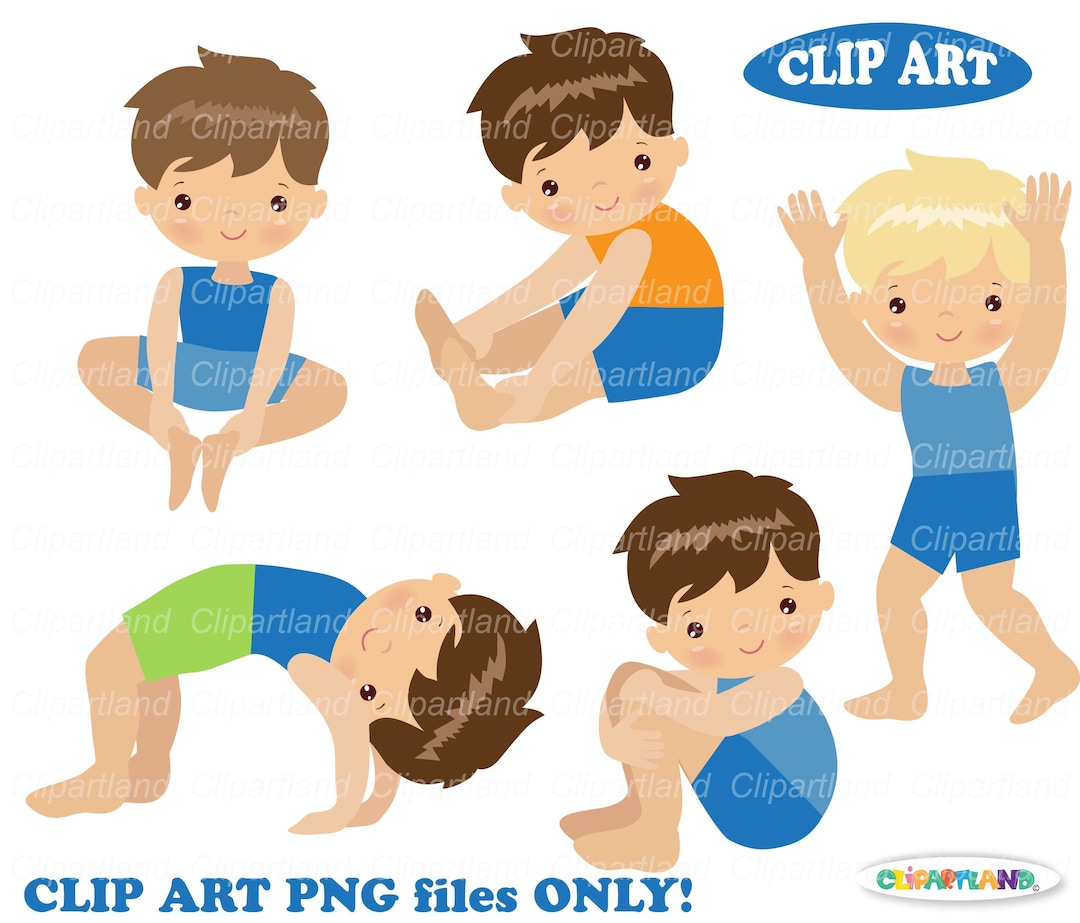 INSTANT Download. Boy Gymnastics Clip Art. Personal and Commercial Use ...