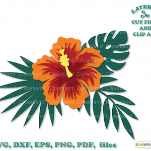 INSTANT Download. Hibiscus Flower Cut Files and Clip Art. Commercial ...