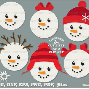 INSTANT Download. Cute Christmas Snowman Face Svg Cut Files. Personal ...