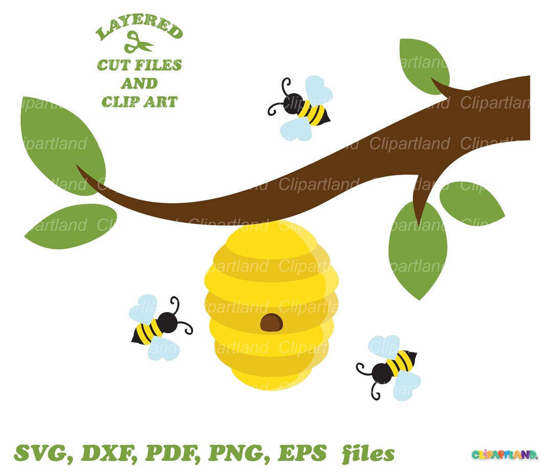 INSTANT Download. Cute Bee Hive Svg Cut File and Clip Art. B_1. - Etsy