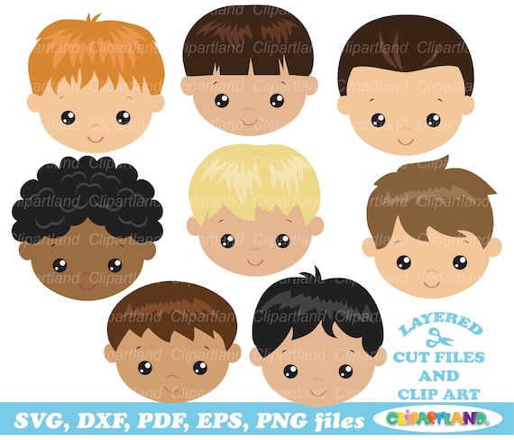 INSTANT Download. Cute Boy Face Svg Cut Files and Clip Art. - Etsy ...