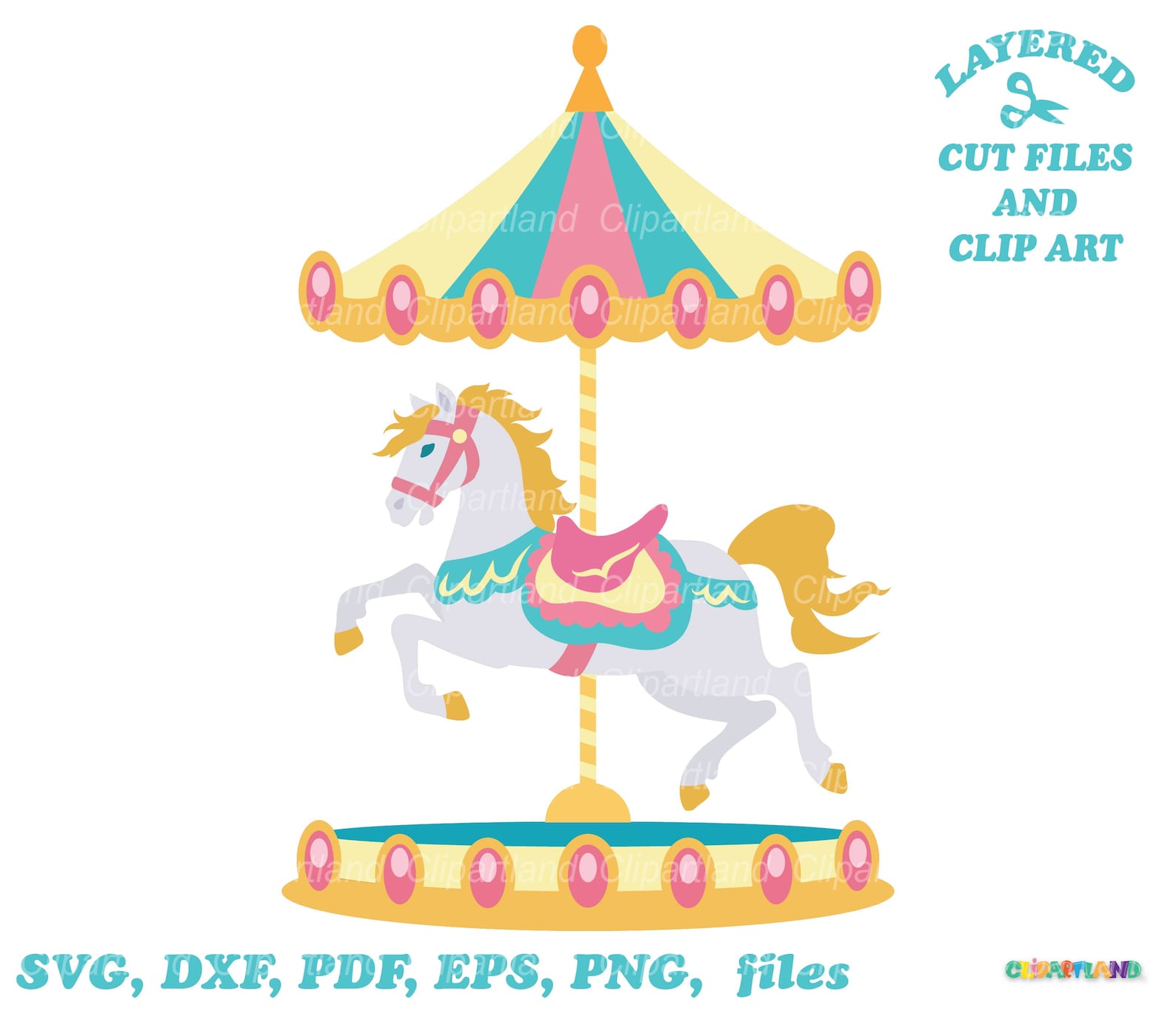 Carousel Horse Girl Clipart, SVG DXF Cut Files (digital Download) - Etsy