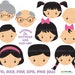 INSTANT Download. Family Faces Svg Cut Files and Clip Art. Ff_1 ...