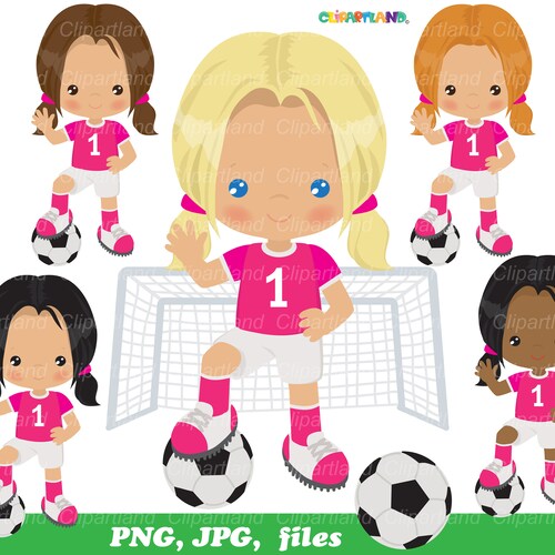 INSTANT Download. Soccer Girl Clip Art. Csg_6. Personal and | Etsy