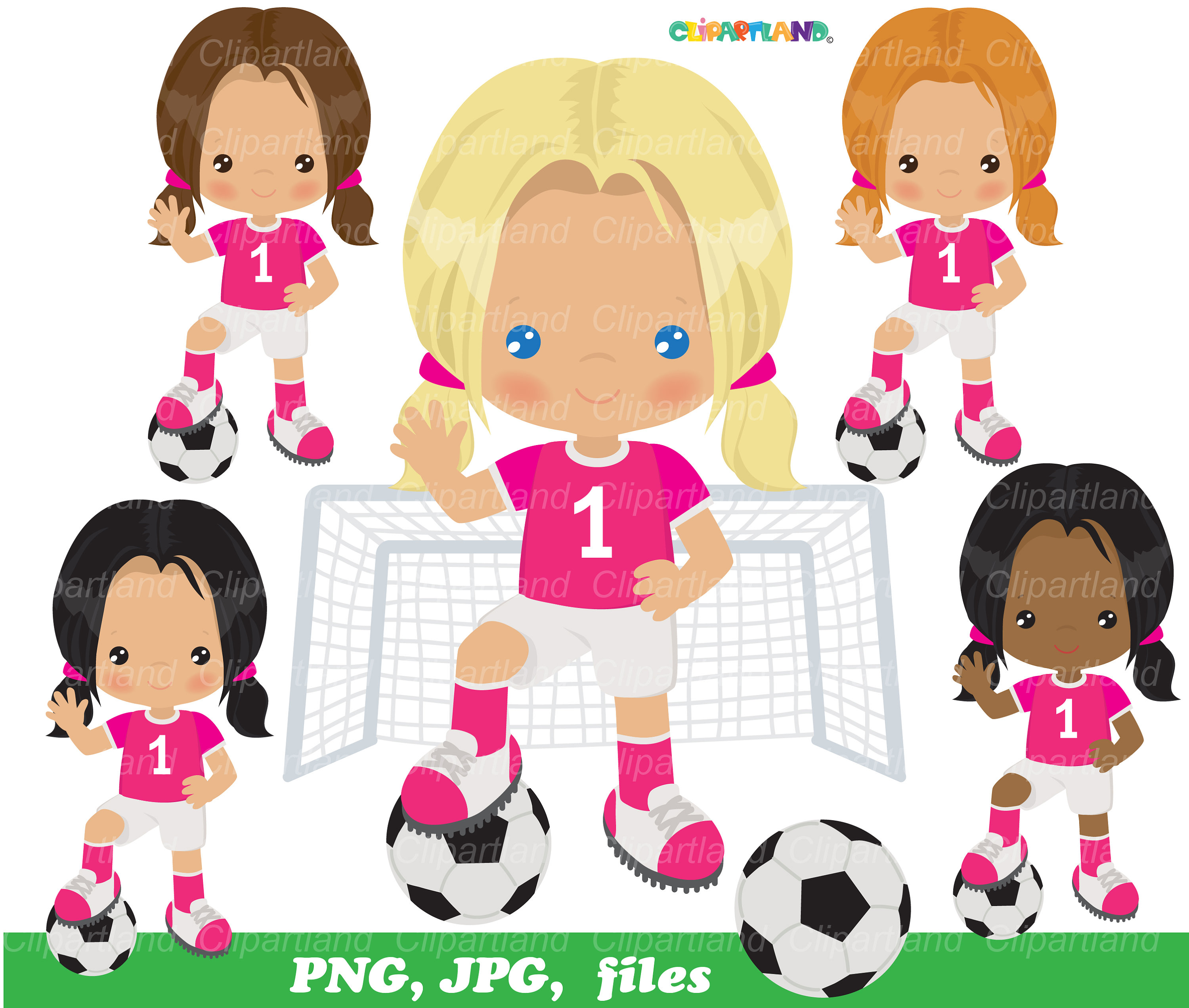 Soccer Player Girl Clipart