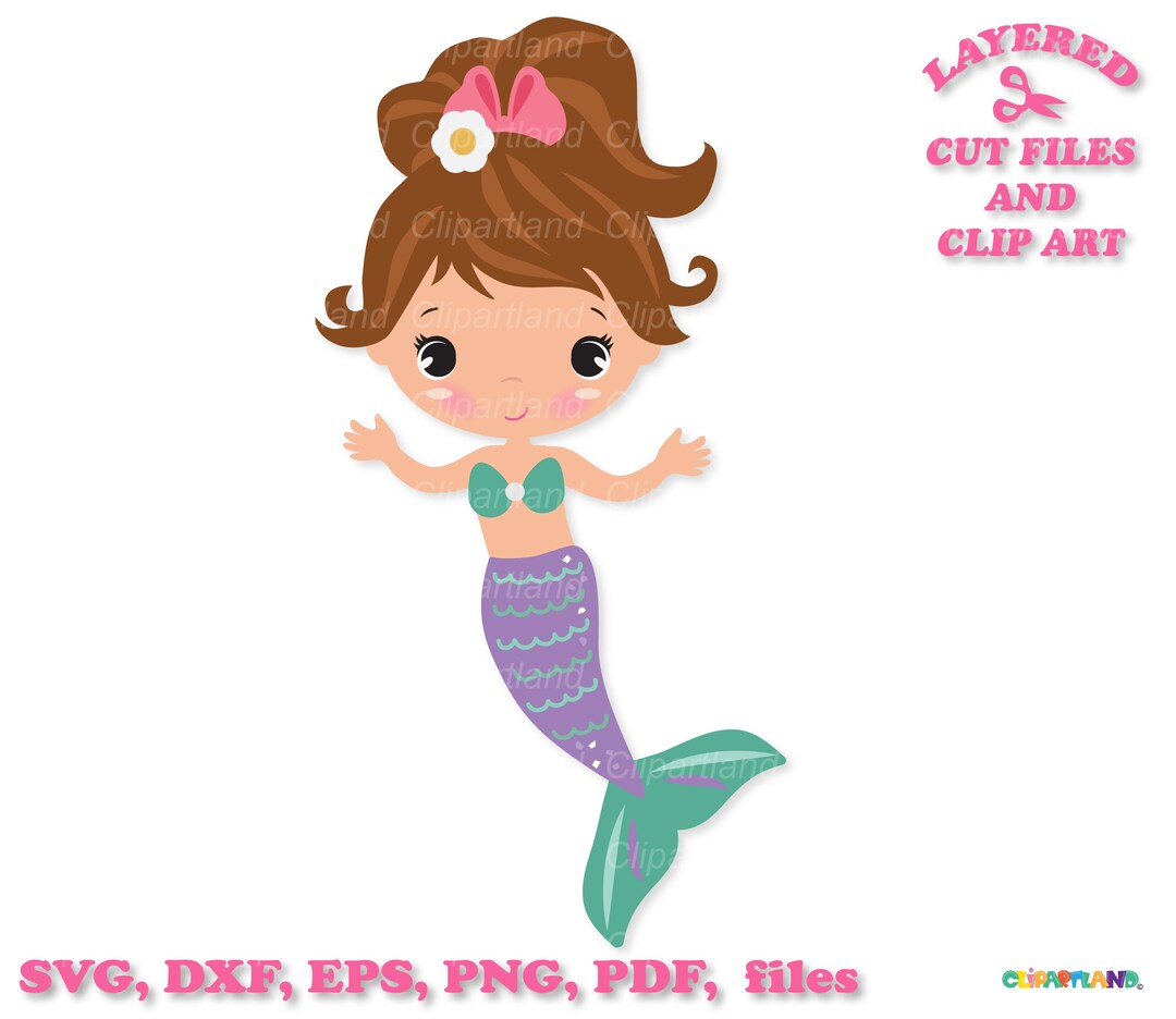 INSTANT Download. Cute Mermaid Girl Svg Cut Files and Clip Art ...