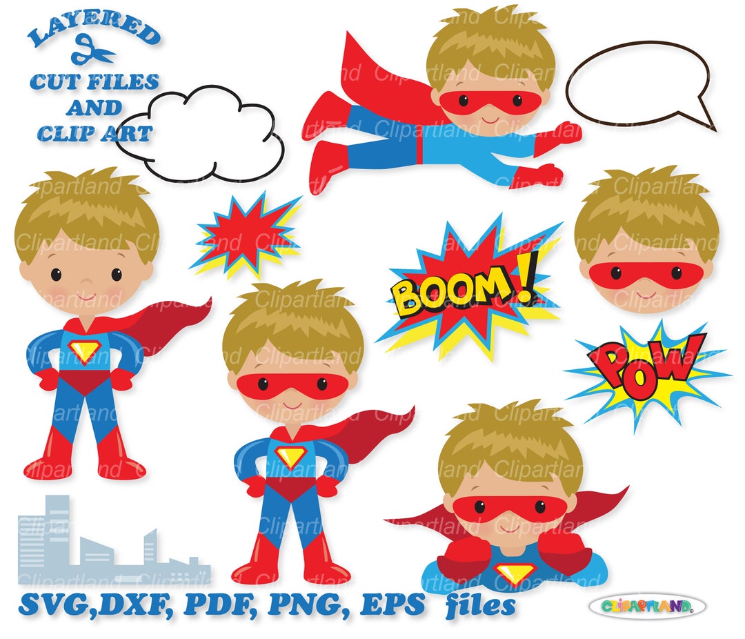 INSTANT Download. Cute Super Hero Boy Svg Cut File and Clip Art ...