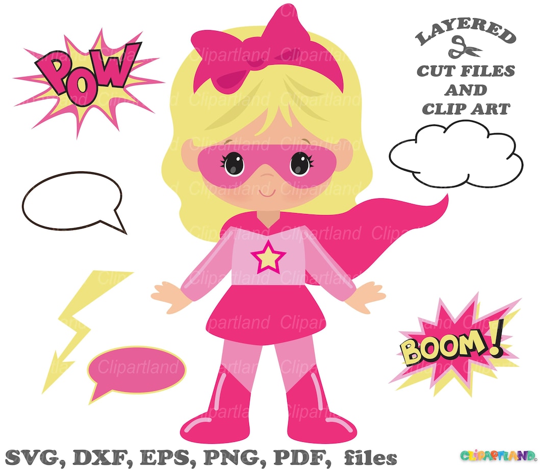INSTANT Download. Cute Superhero Girl Svg Cut Files and Clip Art ...