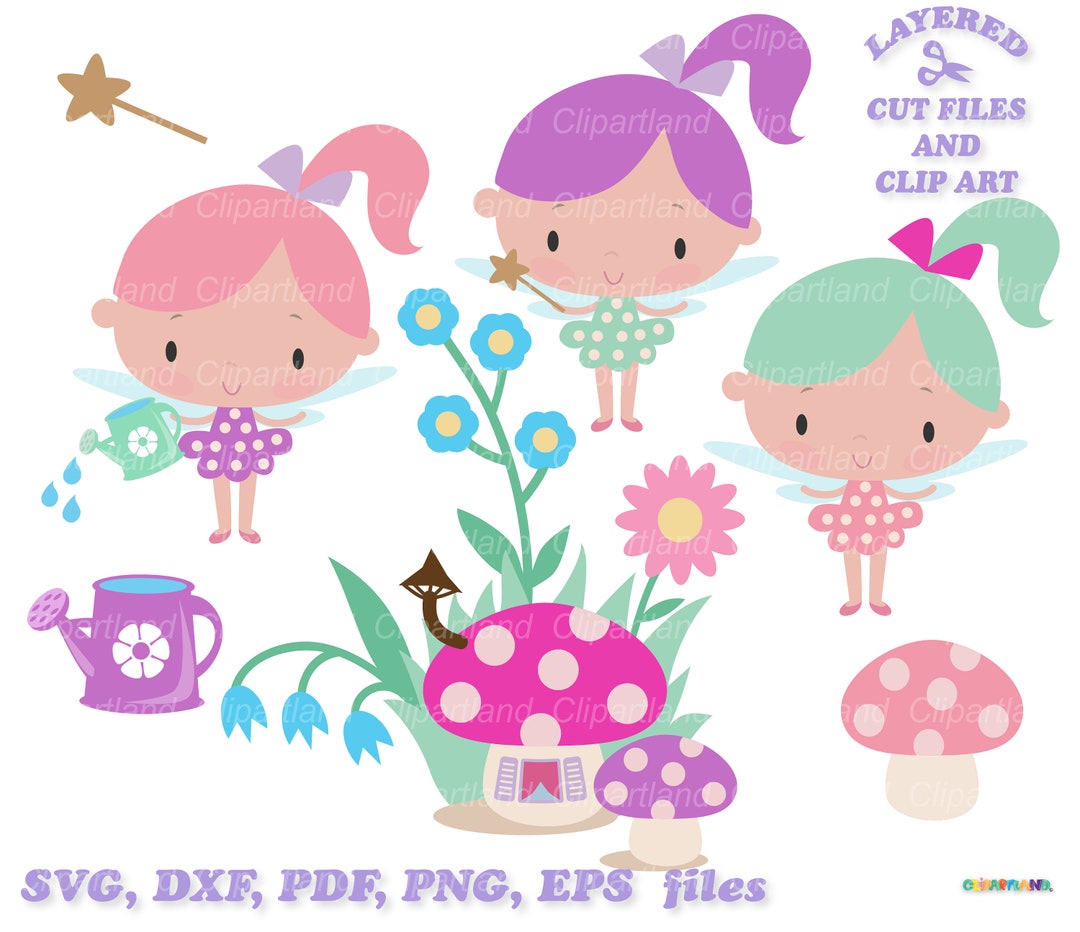 INSTANT Download. Cute Little Garden Fairy Cut Files and Clip Art ...