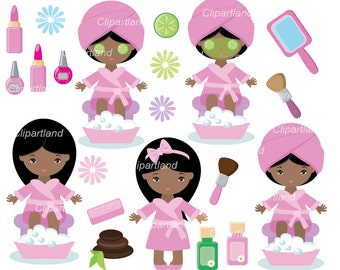 Spa Girl Clip Art | Etsy