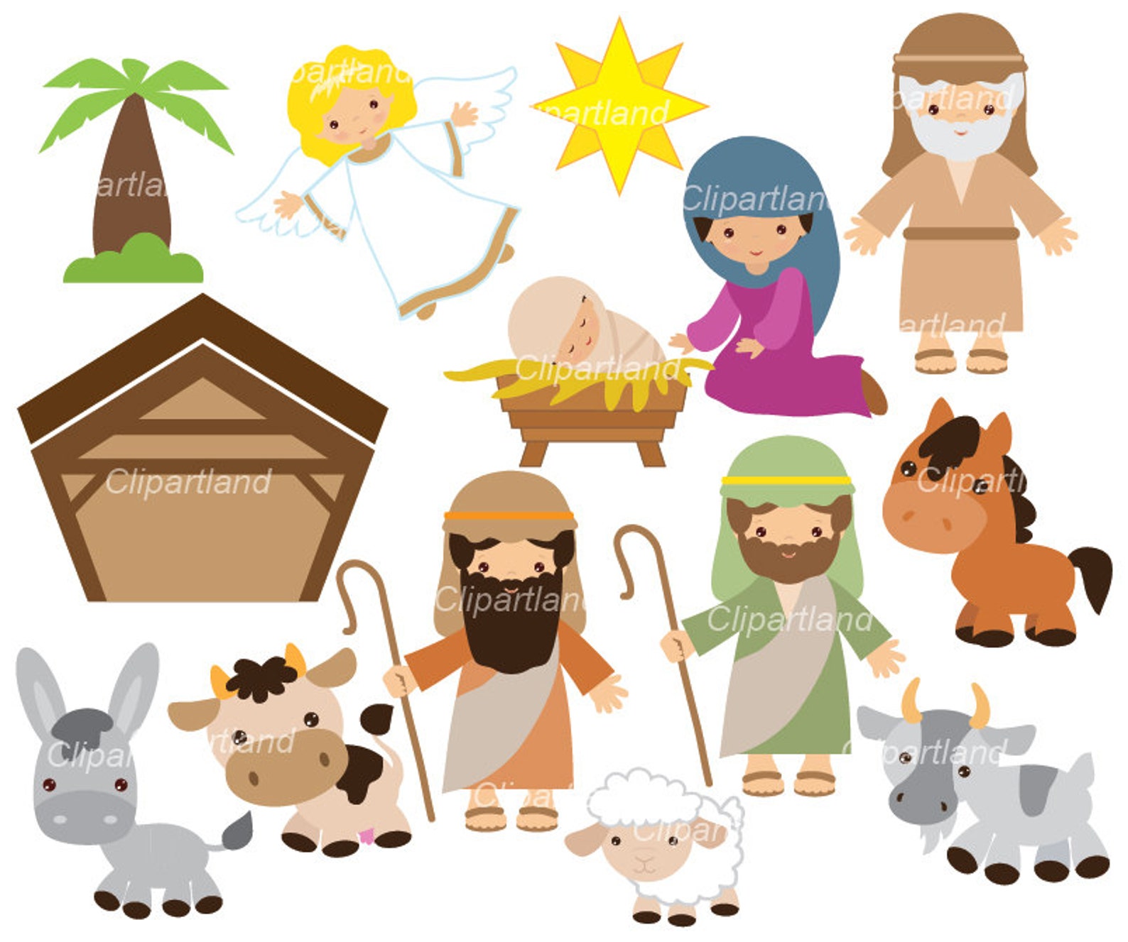 ON Sale Instant Download. Nativity Clip Art. Christmas Clip | Etsy