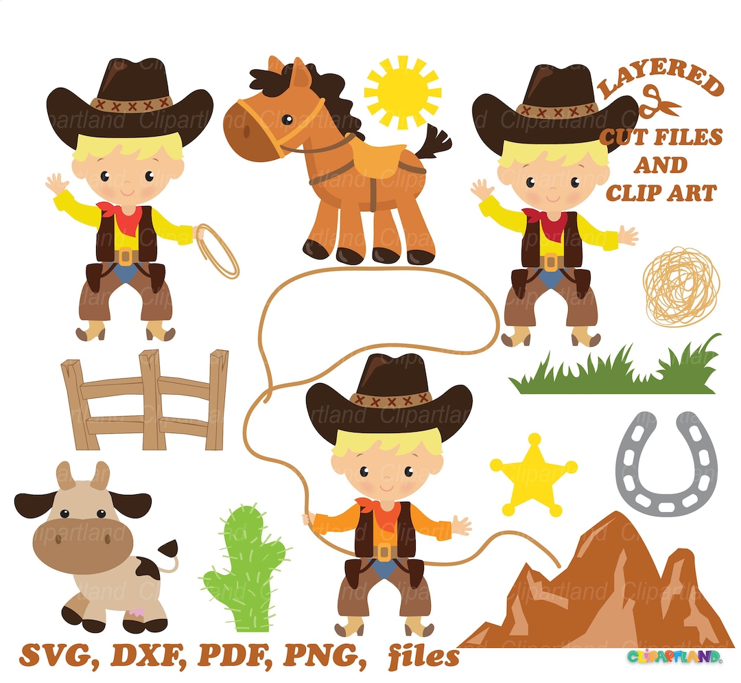 INSTANT Download. Little Cowboy Cut File and Clip Art. Personal and ...