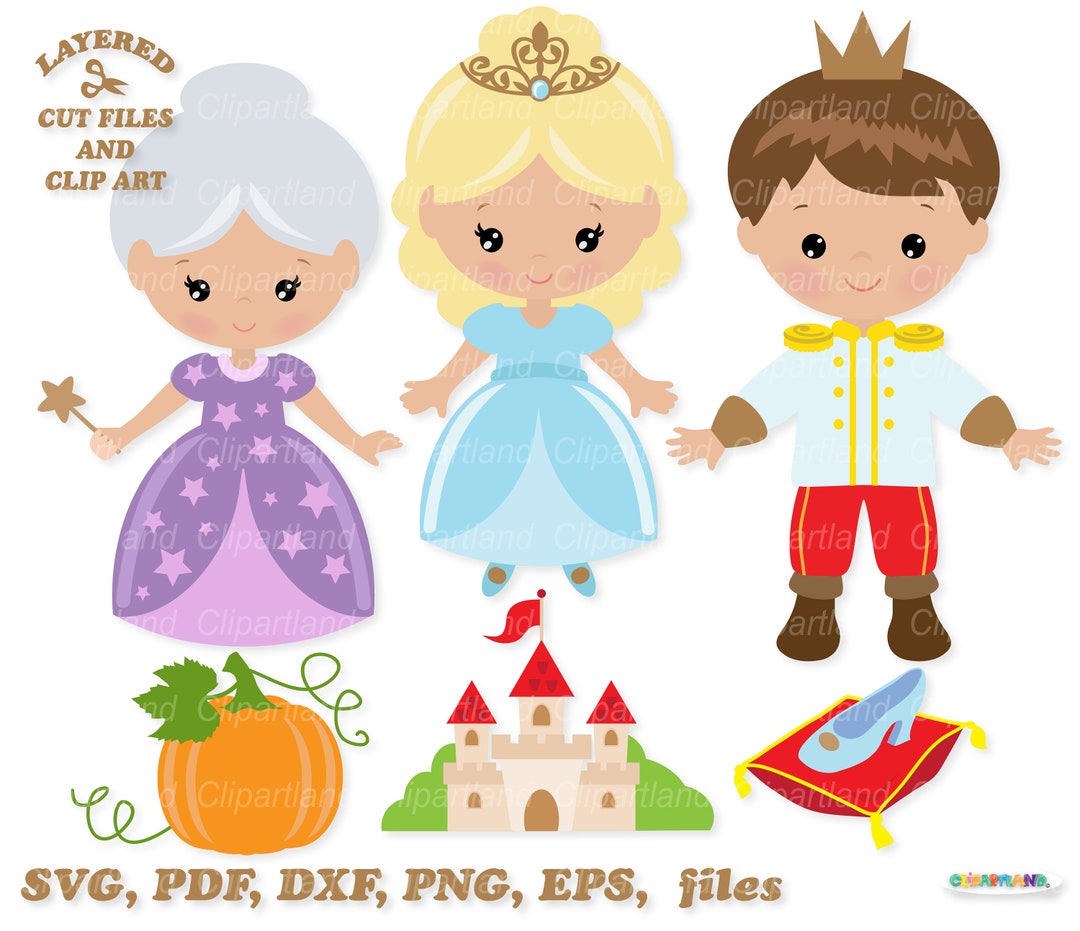 INSTANT Download. Cute Cinderella Fairy Tale Svg Cut File and Clip Art ...