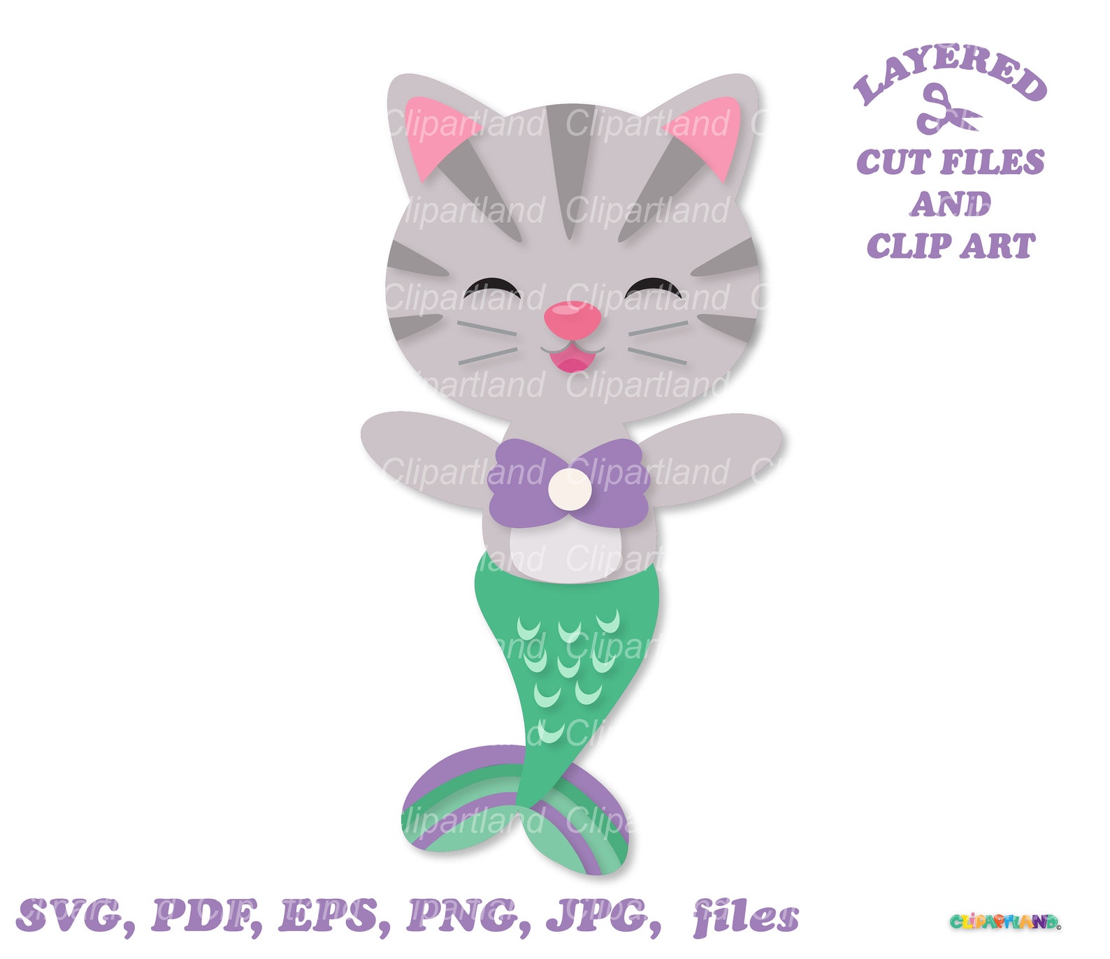 INSTANT Download. Cute Mermaid Cat Svg Cut File. Personal and ...