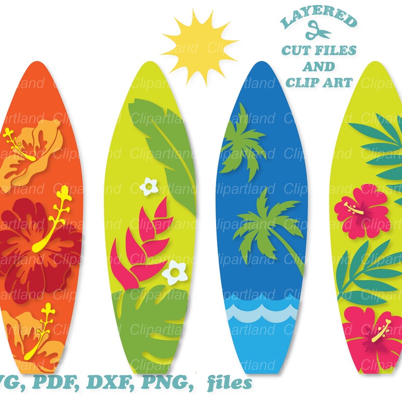 Surfboard Clip Art - Etsy