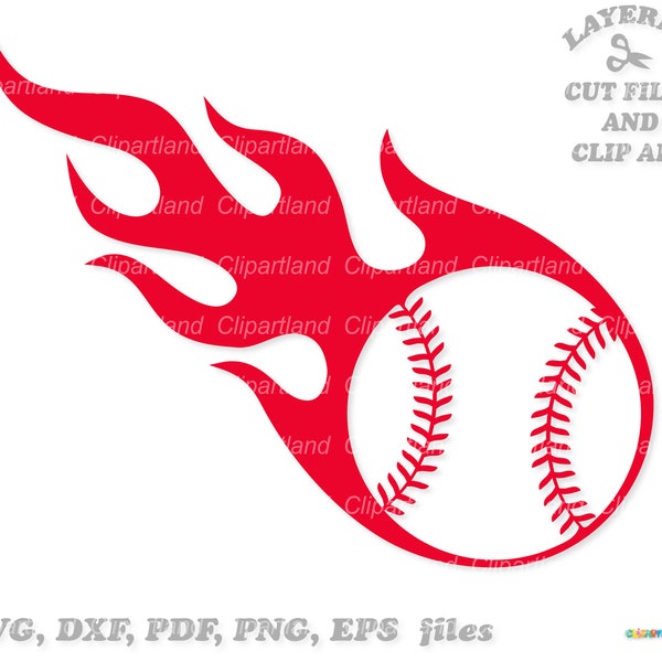 Baseball With Flames Svg - Etsy