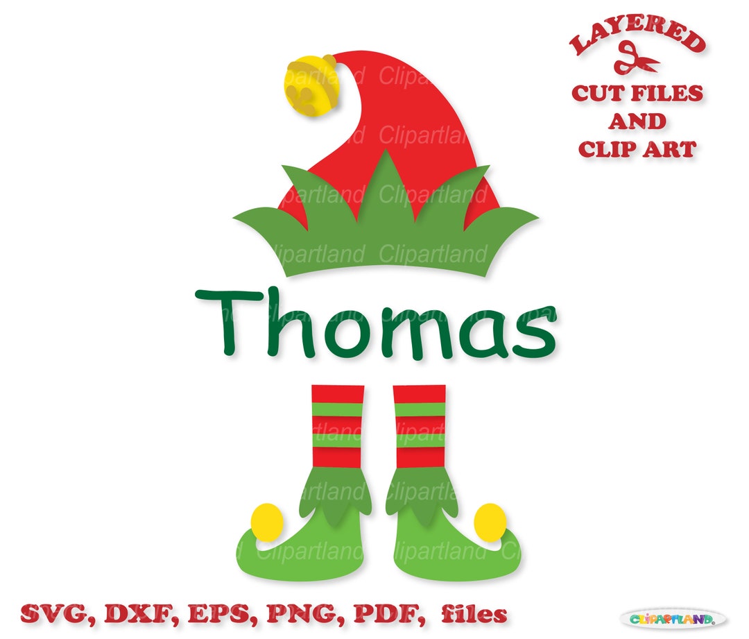 INSTANT Download. Cute Christmas Elf Split Monogram Svg Cut Files and ...
