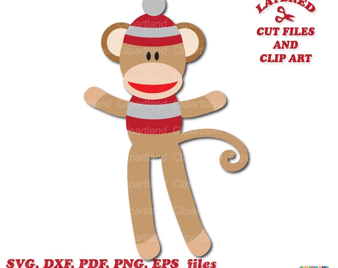 Sock Monkey Digital Clip Art, Birthday Party Digital Clip Art, Instant ...