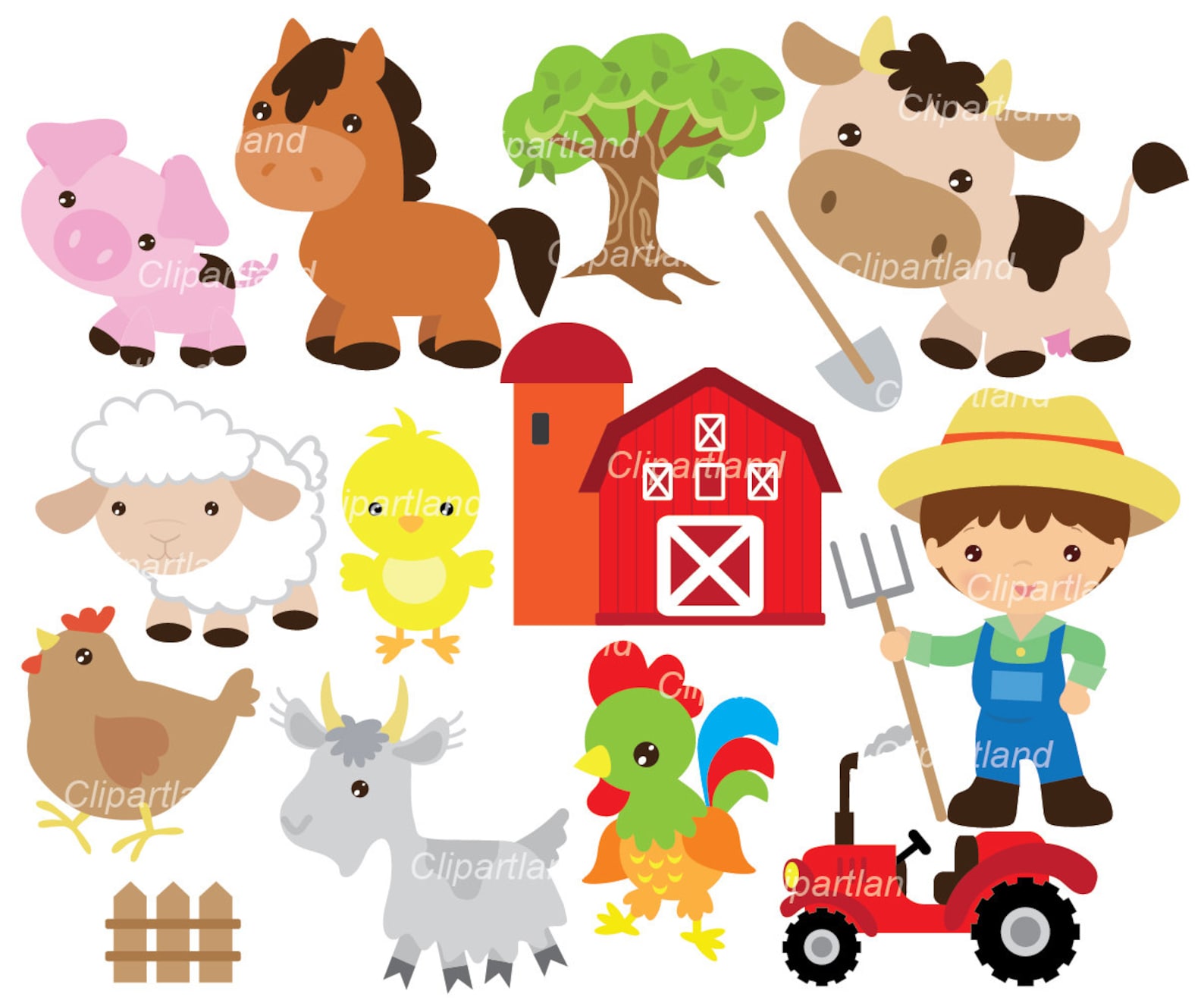INSTANT Download. Farm Clip Art. Cf_61. Personal and Commercial Use. - Etsy