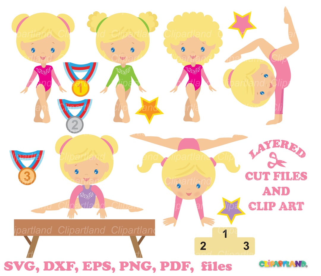 INSTANT Download. Cute Gymnastics. Girl Gymnast Svg Cut File and Clip ...