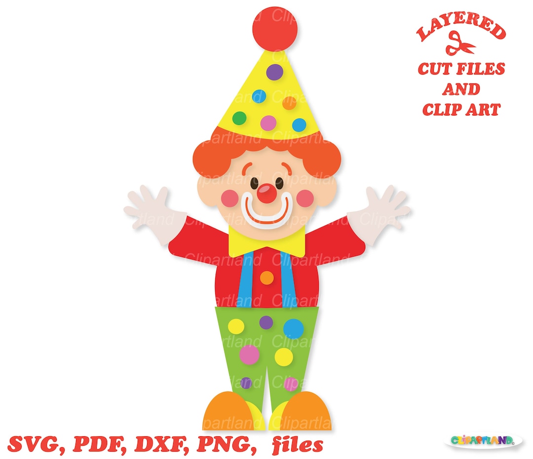 INSTANT Download. Cute Clown Cut File and Clip Art. Personal and ...