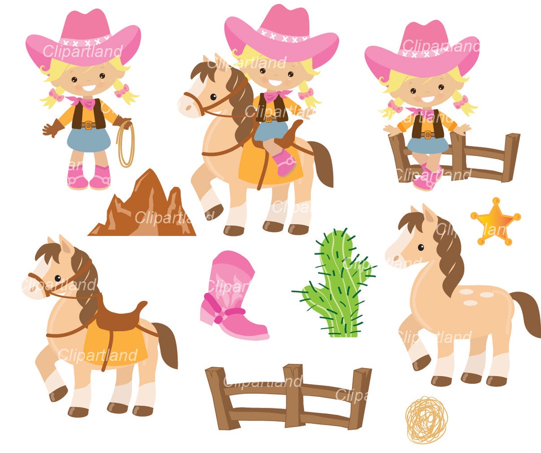 INSTANT Download. Cowgirls Clip Art. Ccow_19. Personal and Commercial ...