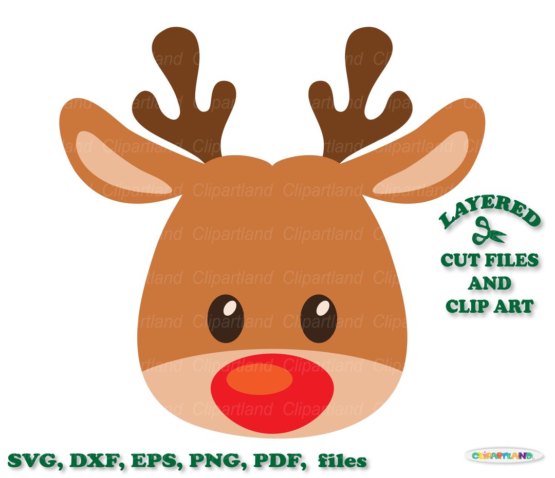 INSTANT Download. Cute Christmas Reindeer Face Layered Svg Cut File and ...