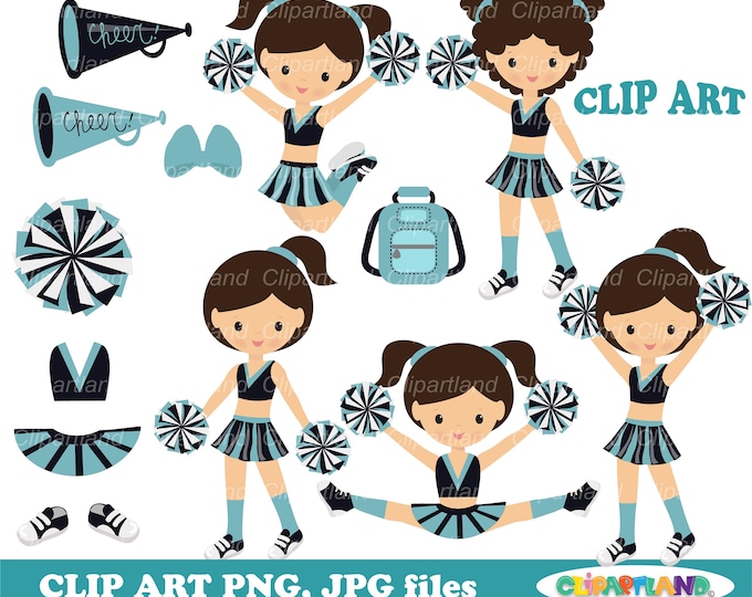 Cheerleader Clipart. Sports Graphics, Cheerleader Pom Pom. Pink White ...