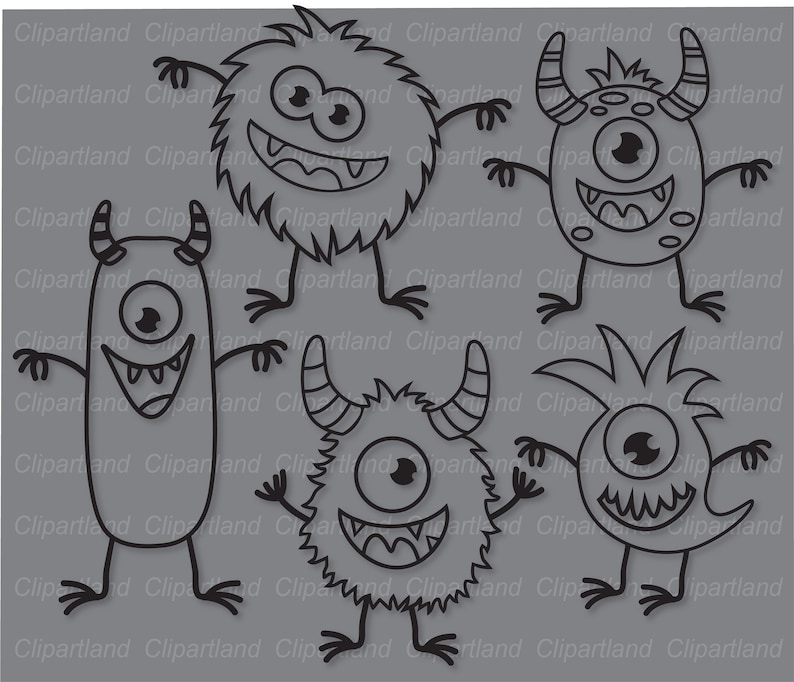 INSTANT Download. Stick Figure Monster Svg Cut Files and Clip - Etsy