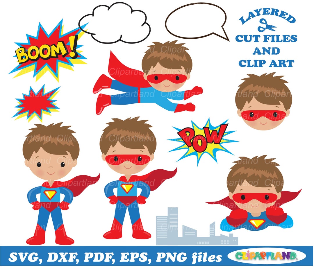 INSTANT Download. Cute Superhero Boy Svg Cut File and Clip Art ...